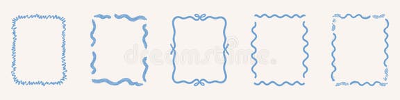 Decorative Blue Frame Designs Set. Elegant Border Collection Stock ...