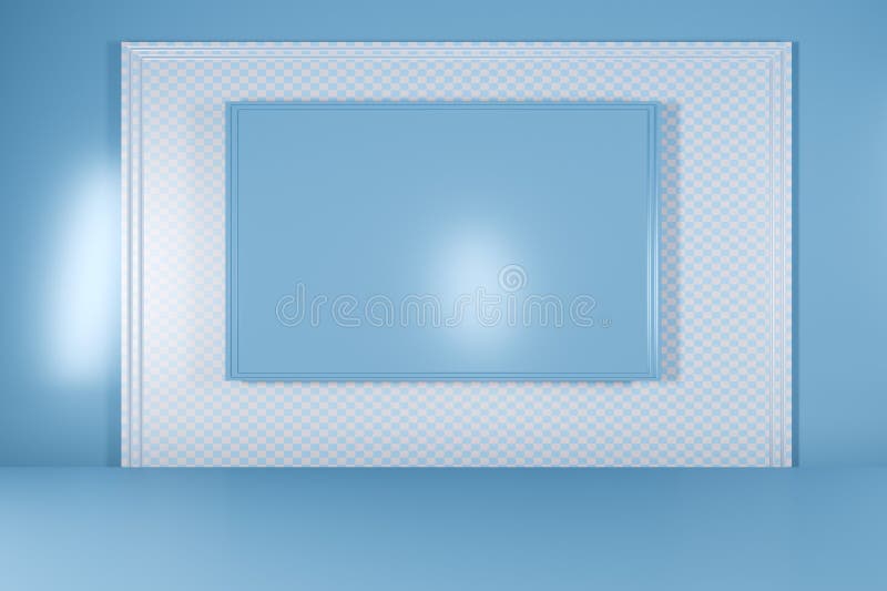 A Decorative Blue Frame with Layered Designs Stock Illustration ...