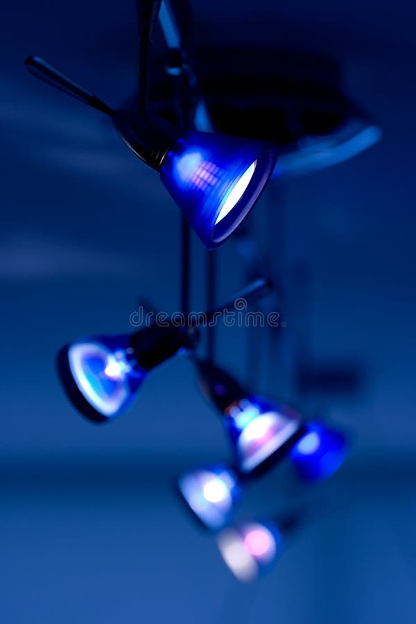 Decorative Blue Pendant Light Fixture Stock Image - Image of vanishing ...