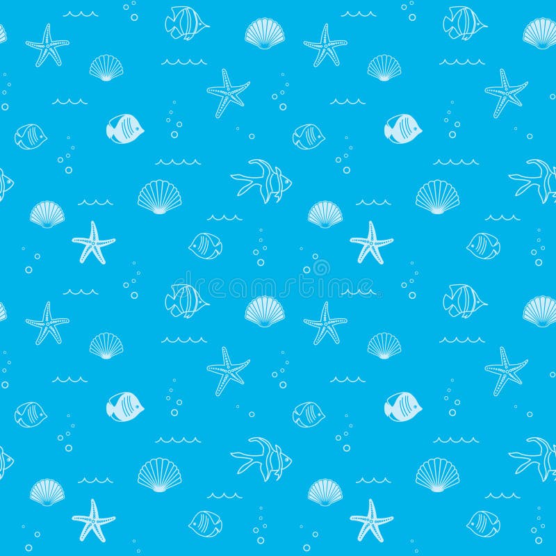 Pattern with seashells stock vector. Illustration of shape - 46066705