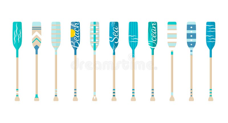 Decorative Boat Oar Collection Clip Art Stock Vector - Illustration of ...