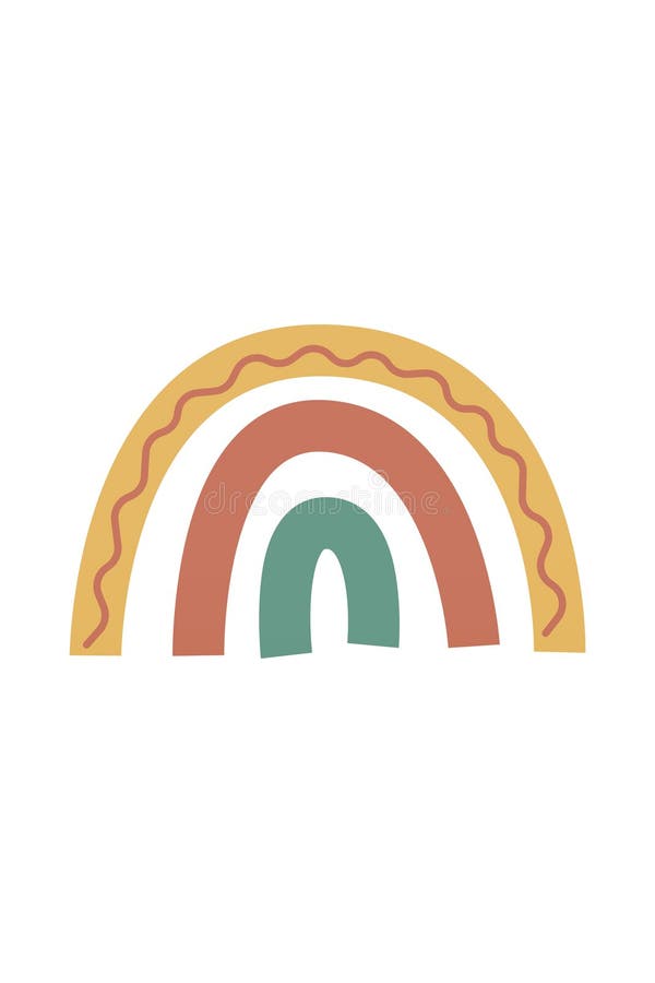 Decorative Boho Rainbow Design Element Stock Vector - Illustration of ...