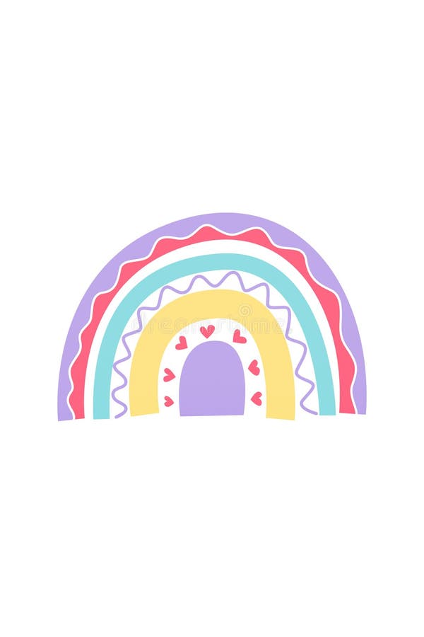 Decorative Boho Rainbow Design Element. Cute Boho Rainbow Elements ...