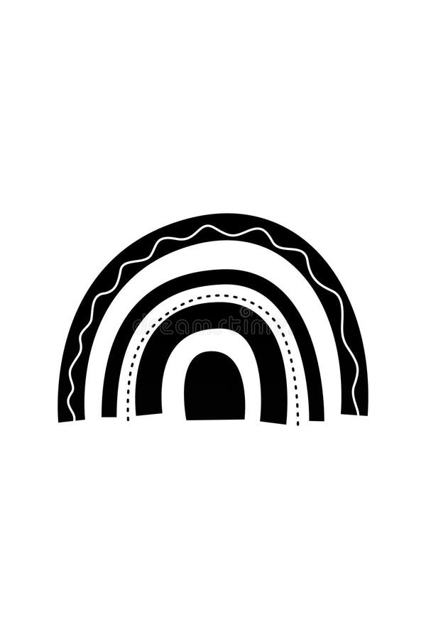 Decorative Boho Rainbow Design Element. Cute Boho Rainbow Elements ...