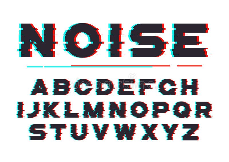 Decorative Bold Font with Digital Noise, Distortion, Glitch Stock ... Decorative Bold Font with Digital Noise, Distortion, Glitch Stock ...