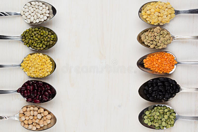 Border of Mung Green Beans Closeup with Copy Space on White Background ...