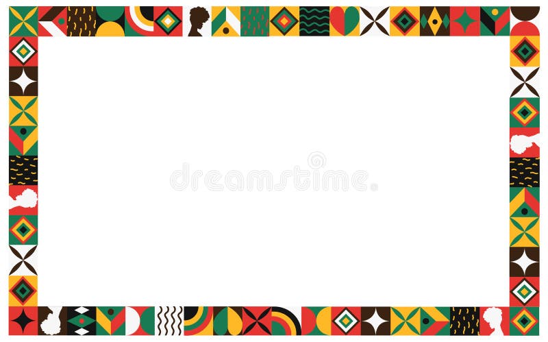 Decorative Border Design for Black History Month with Vibrant Patterns ...