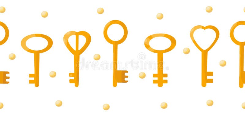Decorative Border with Different Keys Stock Vector - Illustration of ...