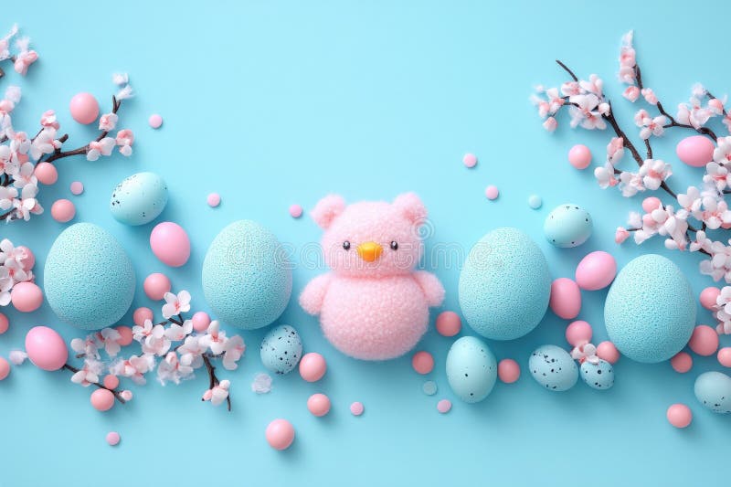 A Decorative Border with Easter Symbols, Colorful and Festive, Design ...