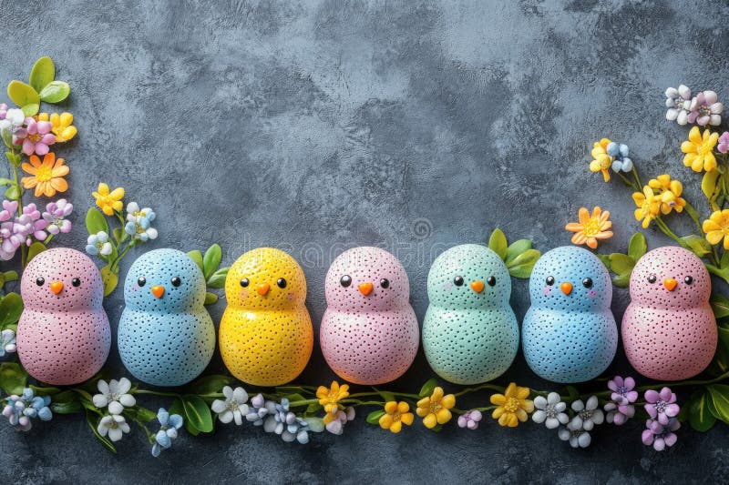 A Decorative Border with Easter Symbols, Colorful and Festive, Design ...