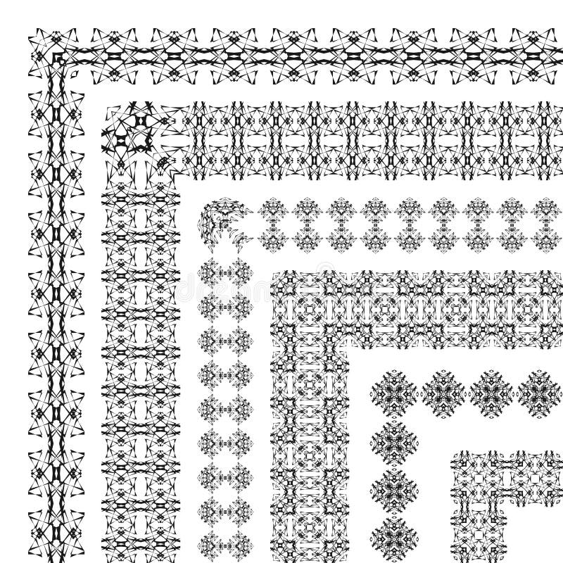 Decorative Border Frame Elements with Corners. Stock Vector ...