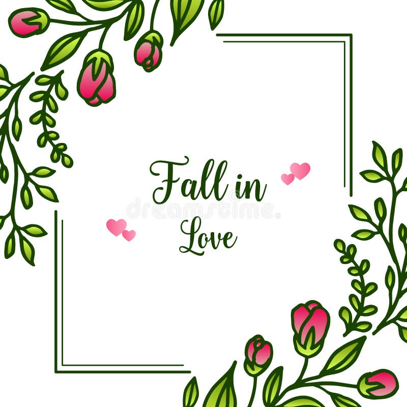 Decorative Border of Leaf Wreath Frame, for Unique Card Fall in Love ...