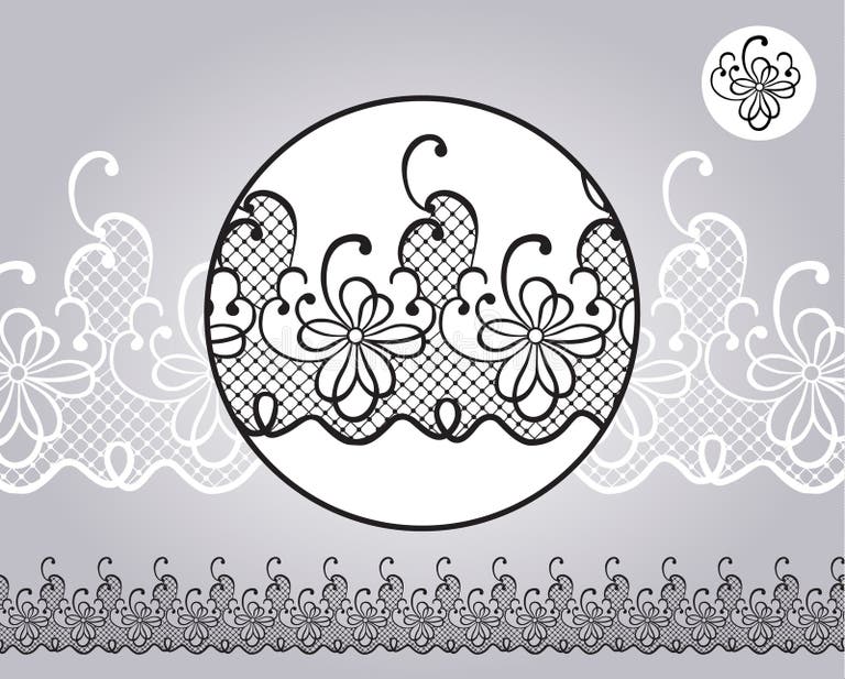 Decorative Border with Nice Lace Stock Vector - Illustration of flower ...