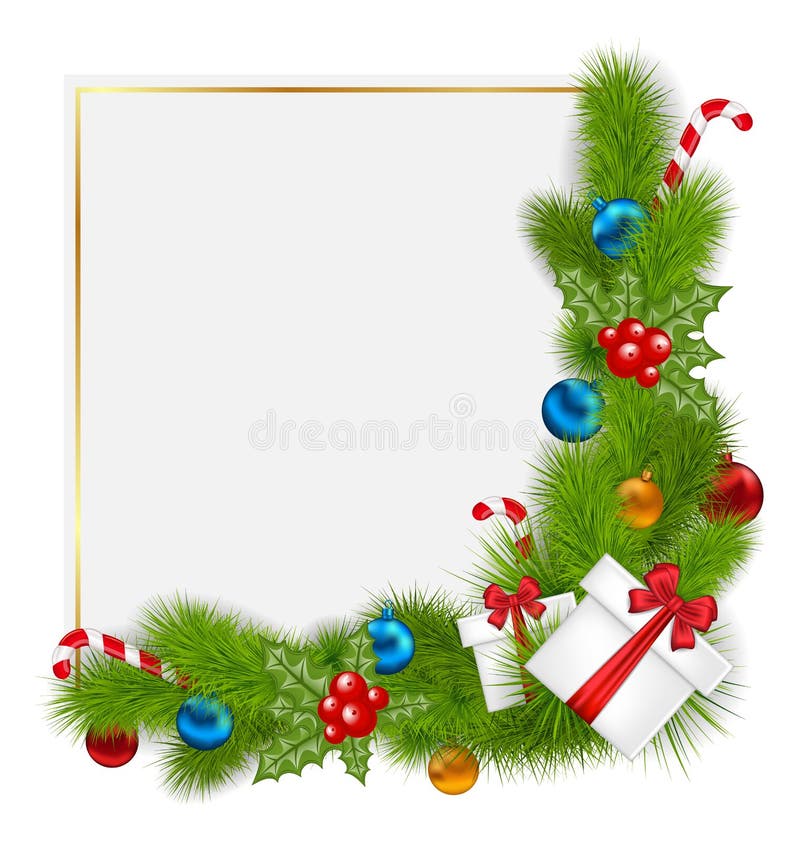 Decorative Border from a Traditional Christmas Elements Stock Vector ...