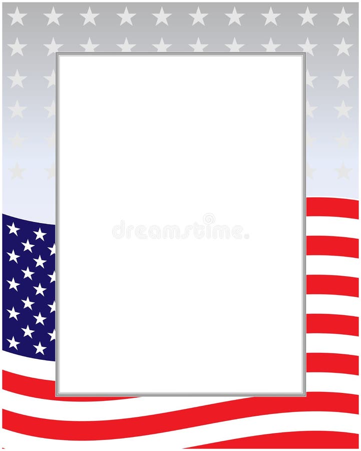 Decorative Border with Us Flag Pattern Stock Vector - Illustration of ...