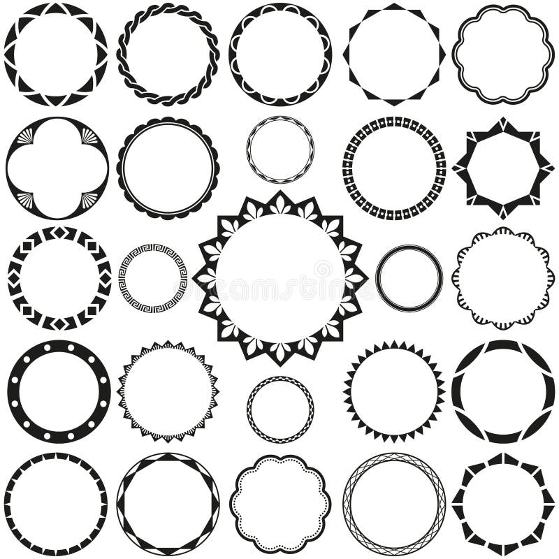 Collection of Round Decorative Border Frames with Clear Background ...