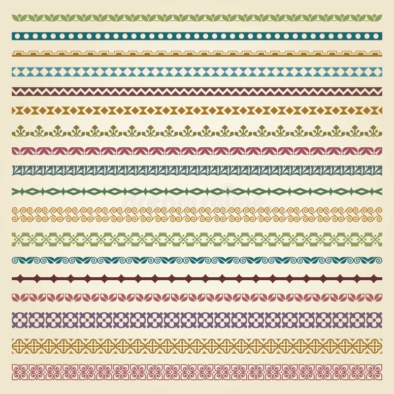 Decorative Borders in Color - Vintage Style Stock Vector - Illustration ...