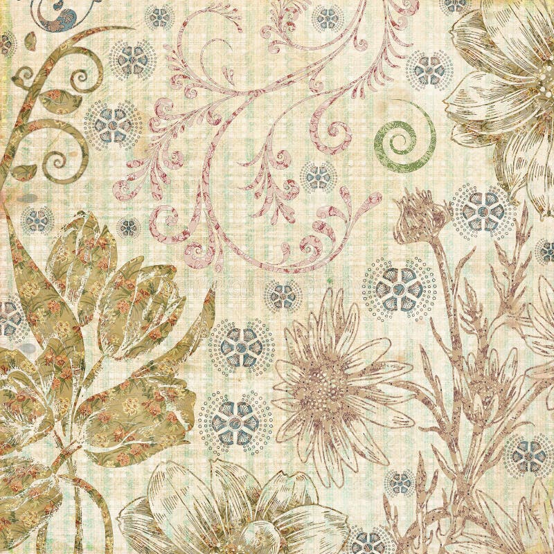 Decorative Botanical Paper Texture Stock Illustration - Illustration of ...