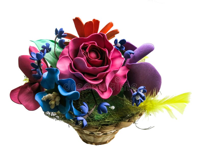 Decorative Bouquet of Dried Plants in Package on Table. Spikelets of ...