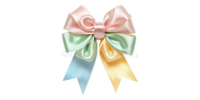 Decorative Bow with Pastel Colors Isolated on Transparent Background ...