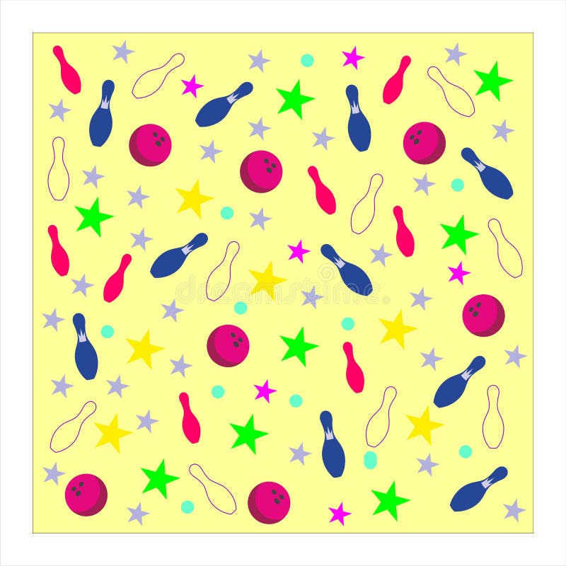 Decorative Bowling Seamless Pattern Background Stock Vector ...