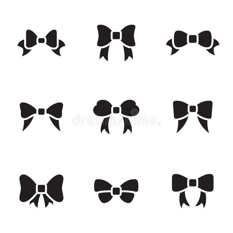 Decorative bows icons stock illustration. Illustration of shiny - 98668209