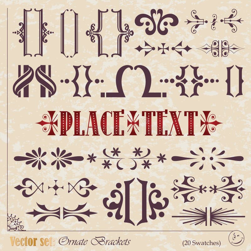 Decorative brackets stock vector. Illustration of festive - 29135999