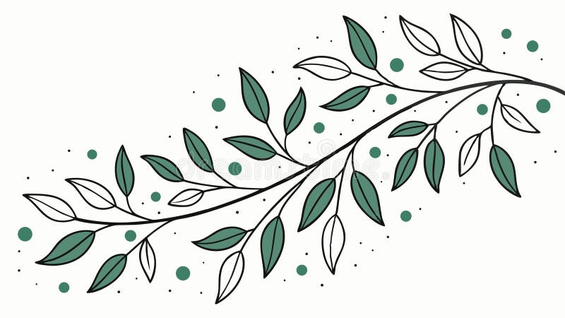 Decorative Branch with Leaves, Vector Design Generative AI Stock Vector ...