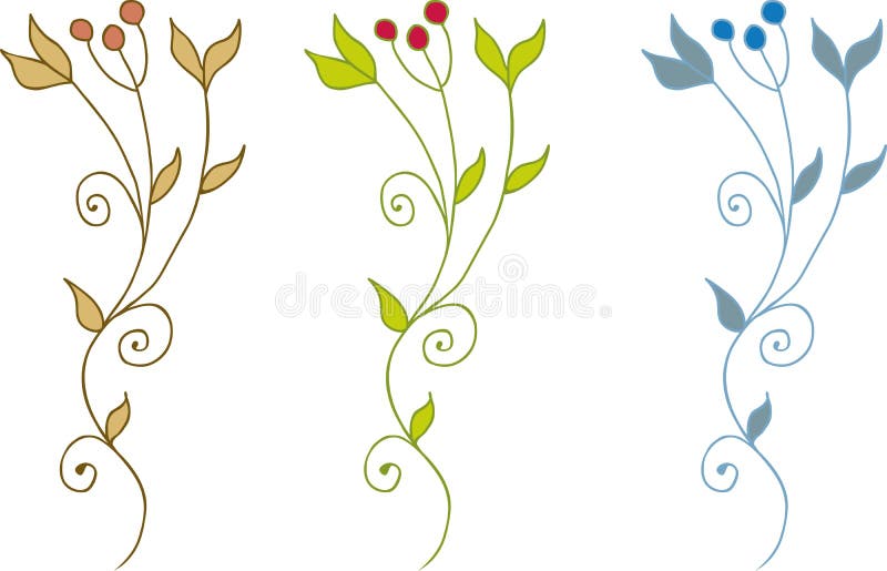 Decorative branch stock vector. Illustration of pattern - 49193967