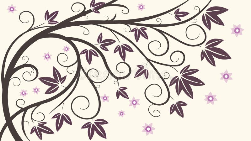 Decorative Branch with Swirls, Elegant Nature Design Element, Vector ...