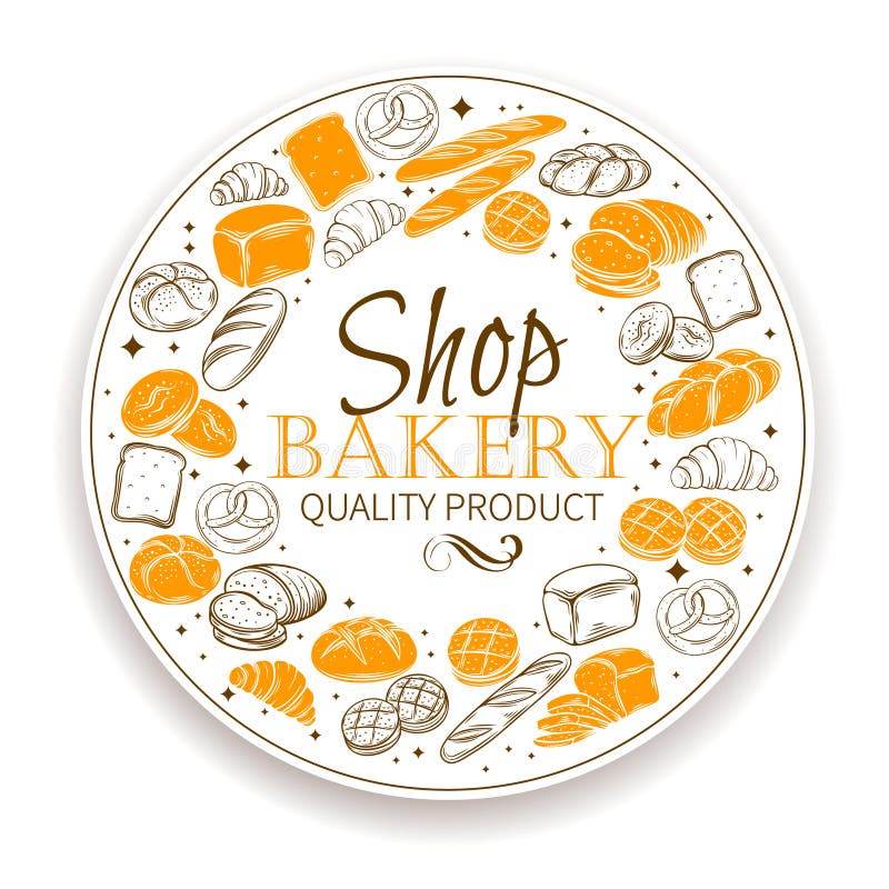 Decorative Bread Icons Set . Stock Vector - Illustration of meal ...