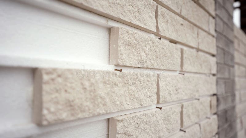 Facade of a Brick House. Windowless Brick Building Stock Photo - Image ...