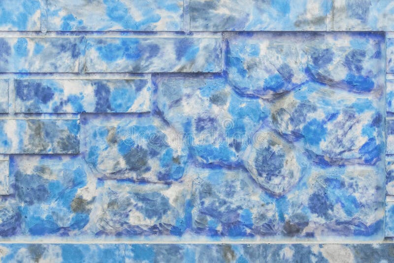 Decorative Brick Stone Fence Abstract Blue Spotted Paint Pattern Modern ...
