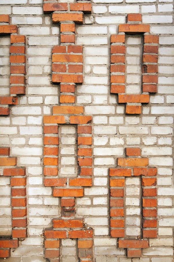Decorative Brickwork in a Brick House Wall Stock Image - Image of ...