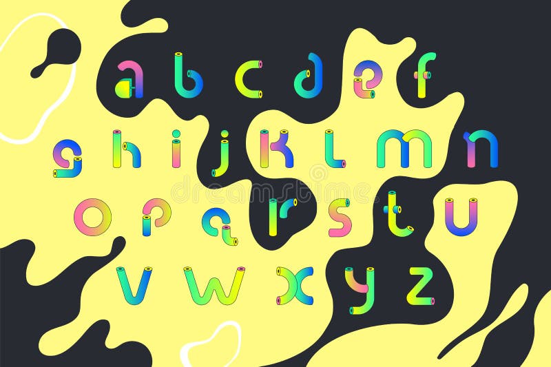 Decorative Bright Alphabet in Memphis Style. Stock Vector ...