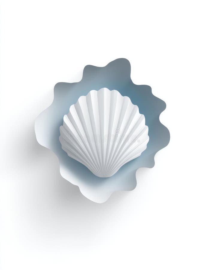 Decorative Broken Shell Icon with Shadow and Central Logo Space for ...