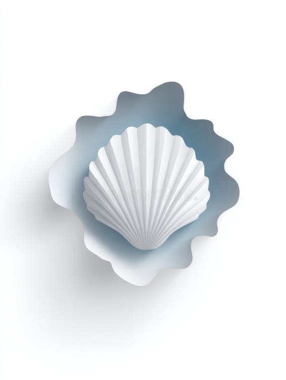 Decorative Broken Shell Icon with Shadow and Central Logo Space for ...