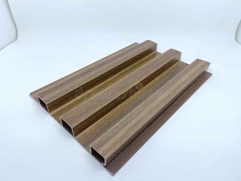 Brown PVC Decorative Wall Panels with Wood Texture on White Background ...