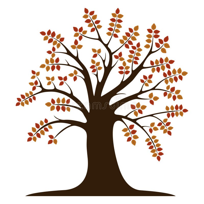 Decorative Brown Tree Silhouette for Your Design Stock Vector ...