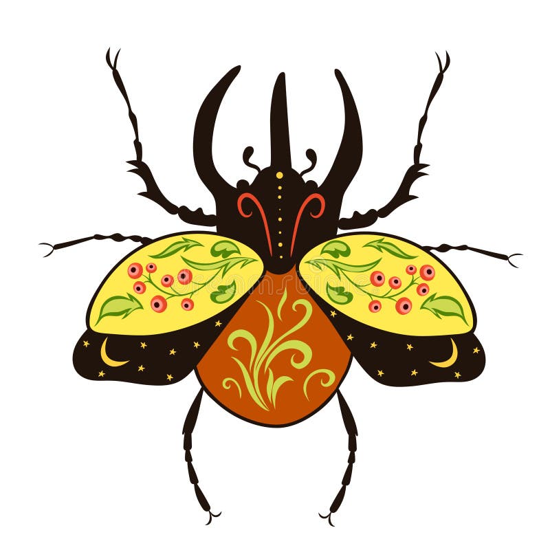 Decorative Bug Isolated on a White Background. Vector Graphics Stock ...