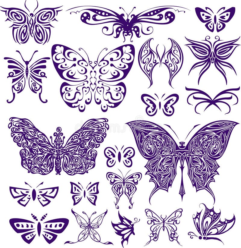 Templates Butterfly for Tattoo Stock Vector - Illustration of graphic ...