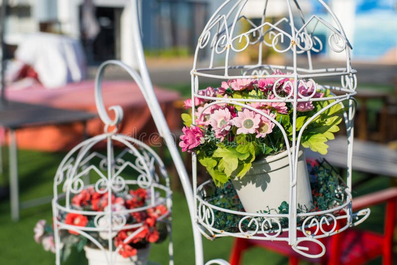 Decorative Cage with Flowers Stock Photo - Image of beautiful, roses ...