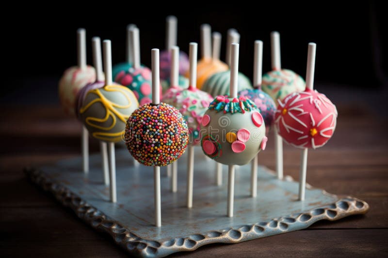 Decorative Cake Pops with Colorful and Whimsical Designs Stock Photo ...