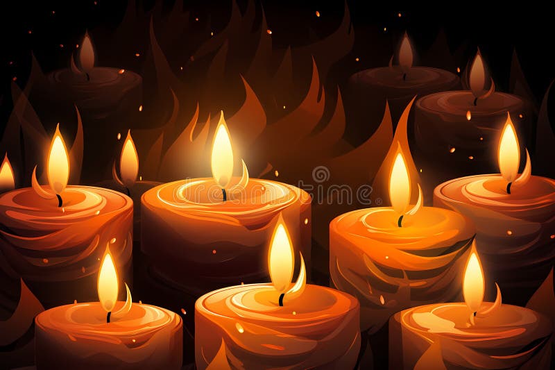 Elegant Burning Candles Abstract Graphics Background Stock Illustration ...