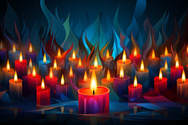 Elegant Burning Candles Abstract Graphics Background Stock Illustration ...