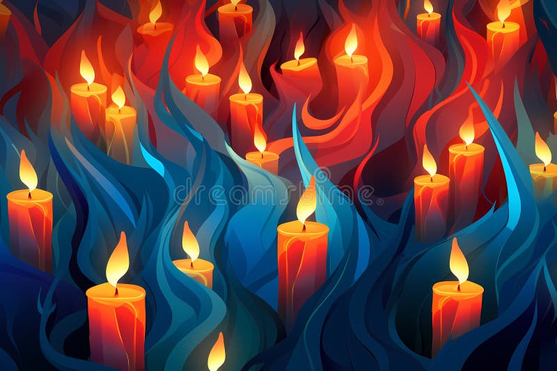Elegant Burning Candles Abstract Graphics Background Stock Illustration ...