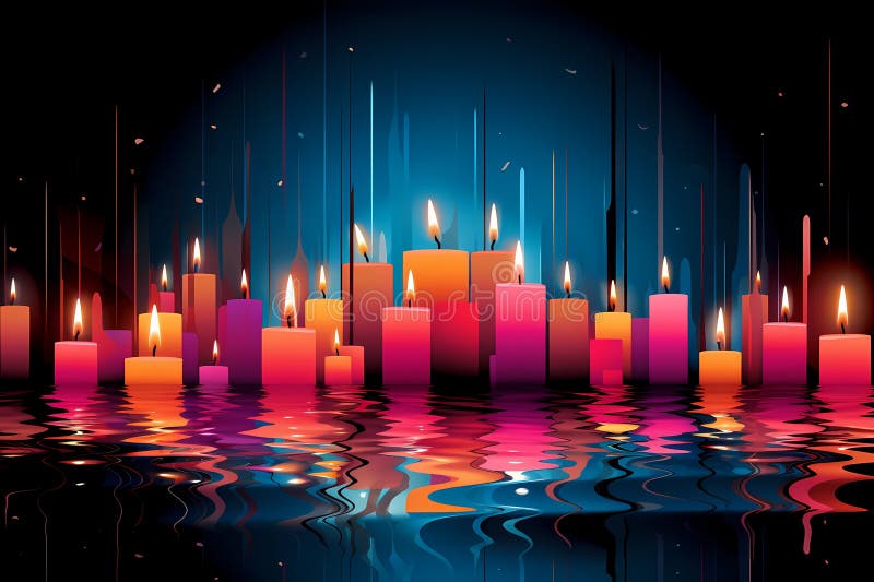 Elegant Burning Candles Abstract Graphics Background Stock Illustration ...