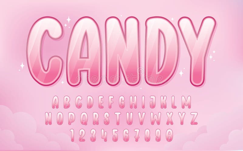 Decorative Candy Font and Alphabet Vector Design Stock Vector ...