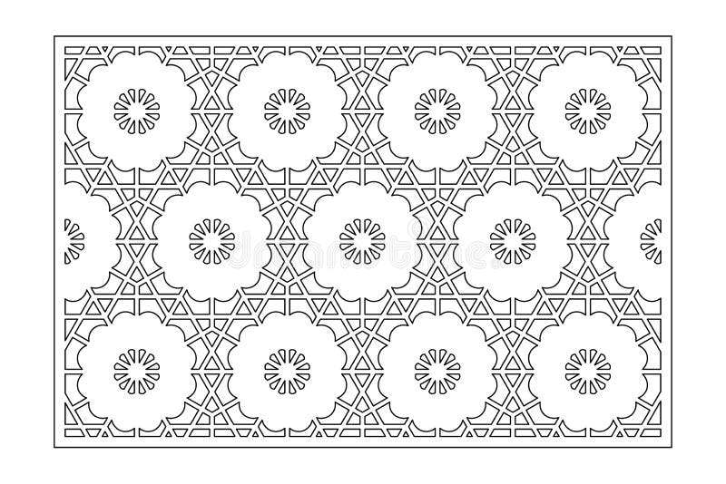 Decorative Card for Cutting. Geometric Linear Flower Pattern. Laser Cut ...