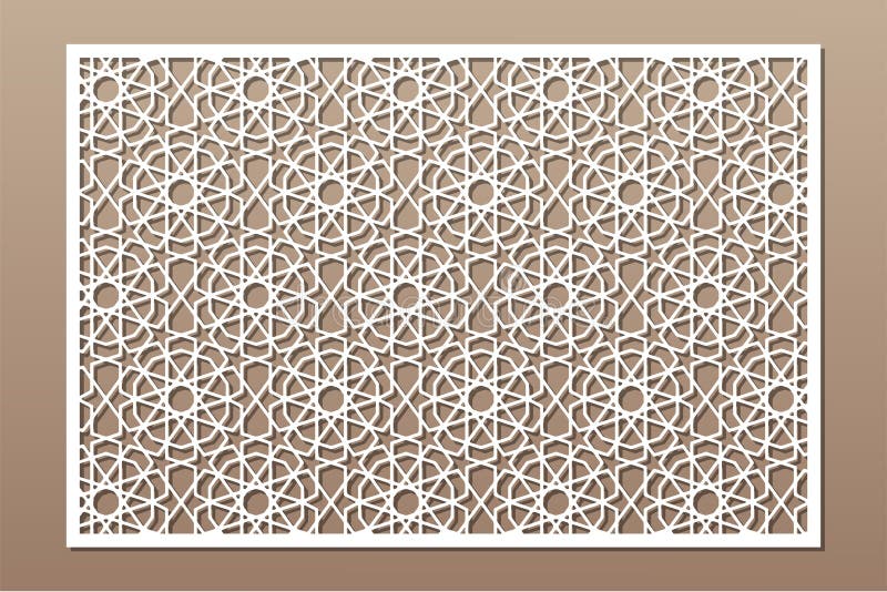 Decorative Card for Cutting. Line Arabesque Arab Pattern. Laser Cut ...